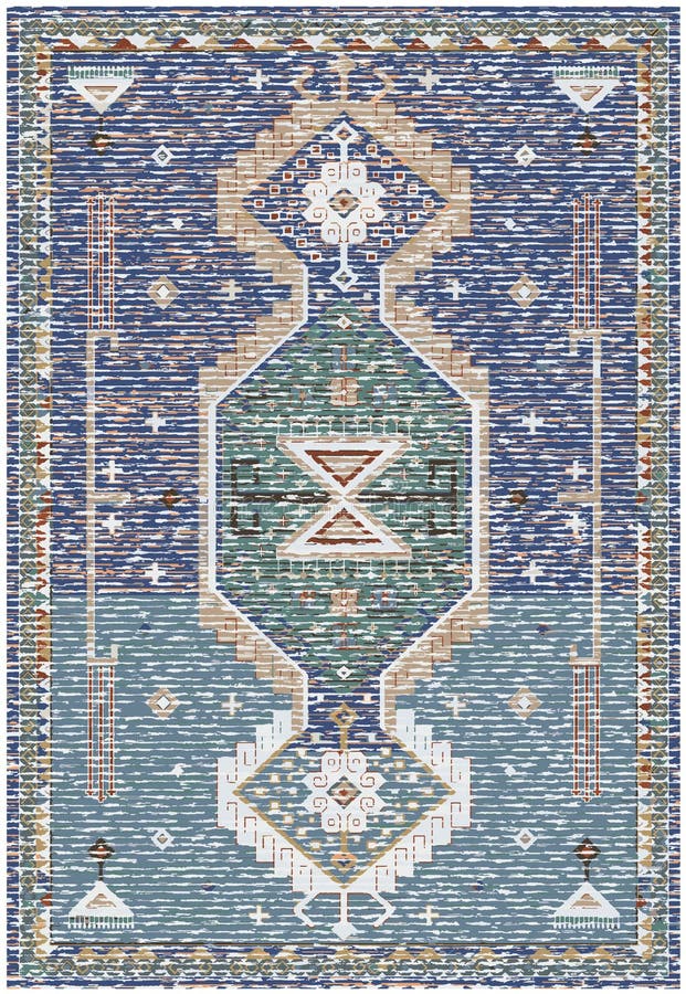 Folk Art and Floral Design Vector Carpet with Modern Pattern and ...