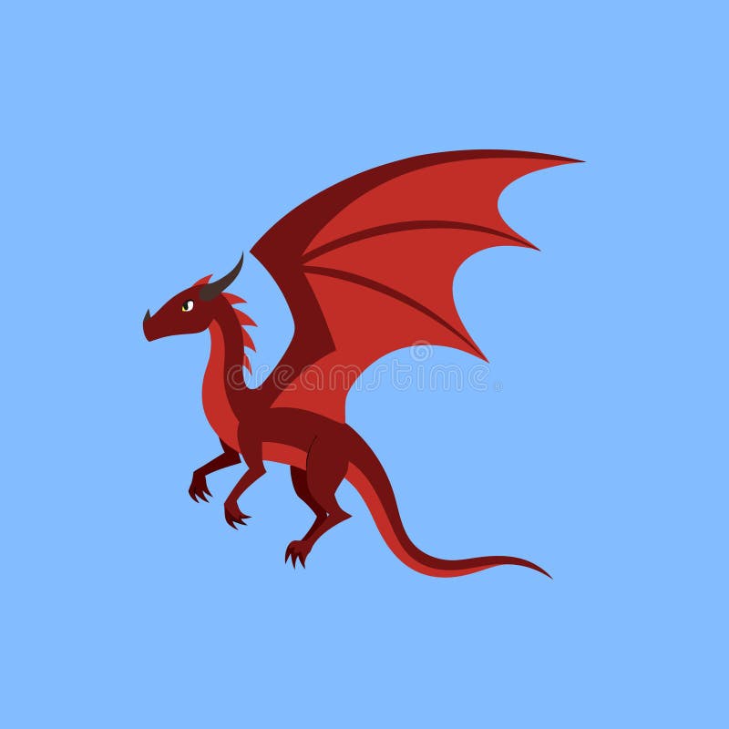 Flying Dragon Vector Art Illustration. Stock Illustration ...