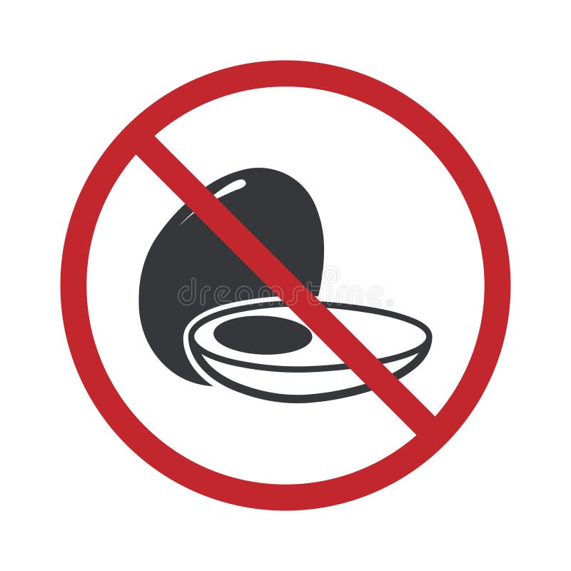 Allergy Food Prohibition Icon, without Egg or Yolk Stock Vector ...