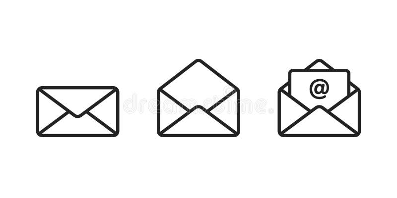 Envelope Icon in Trendy Line Design. Email Icon Set Stock Vector ...