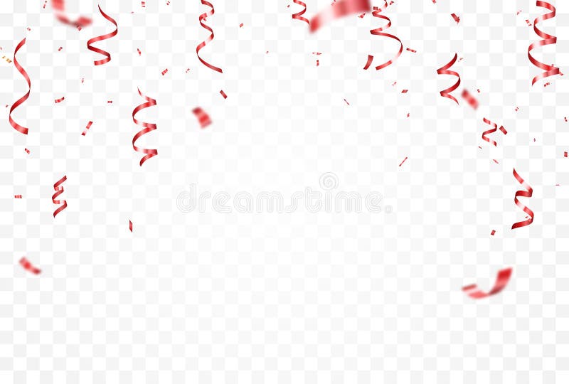 Red Confetti Award Celebration. Birthday, Holiday and Party Element ...