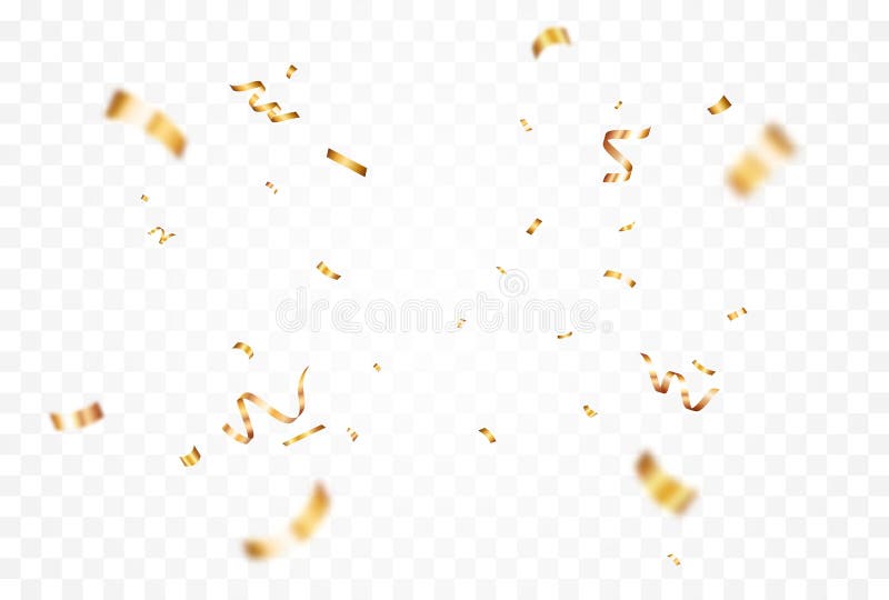 Gold Confetti and Ribbons Celebration Party Design Element, Falling ...