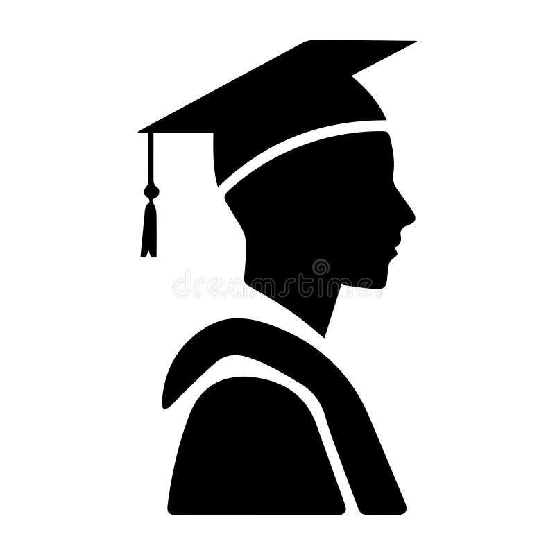 Graduate Icon Vector Male Person Profile Avatar with Mortarboard Symbol ...