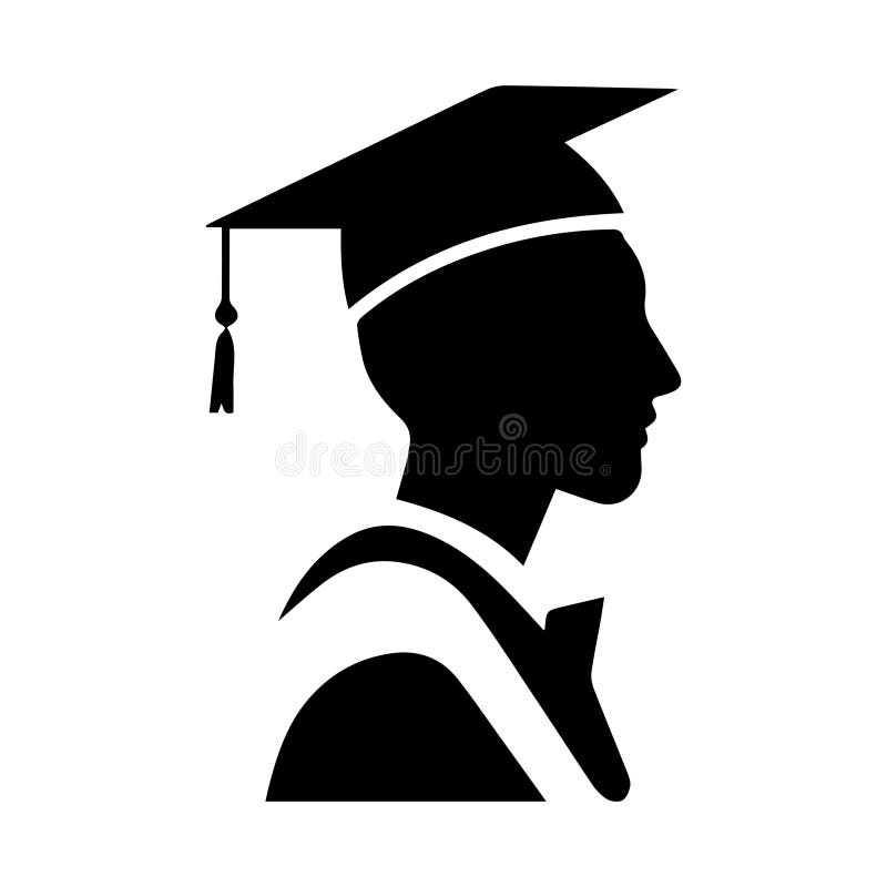 Graduate Icon Vector Male Person Profile Avatar with Mortarboard Symbol ...