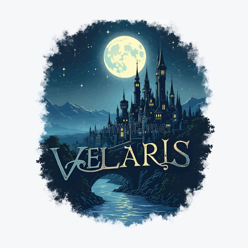 Starry Velaris Fantasy T-Shirt – Elegant Towers & Glowing Moon ...
