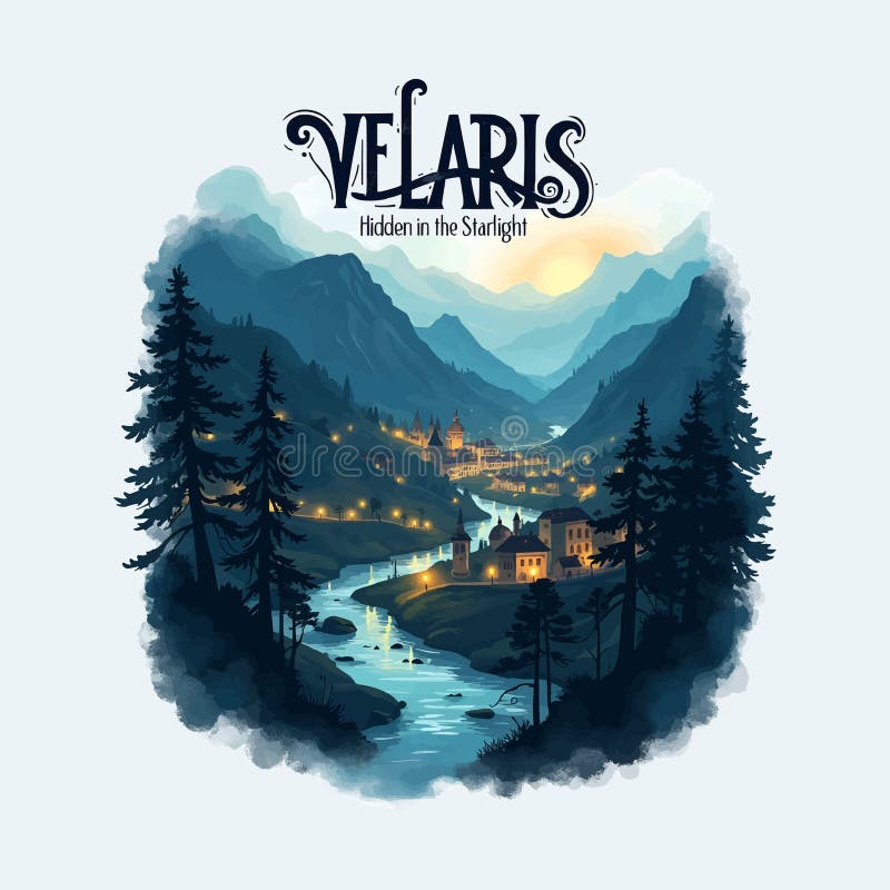 Nature-Inspired Velaris Artwork – Glowing River & Starlit City Tee ...