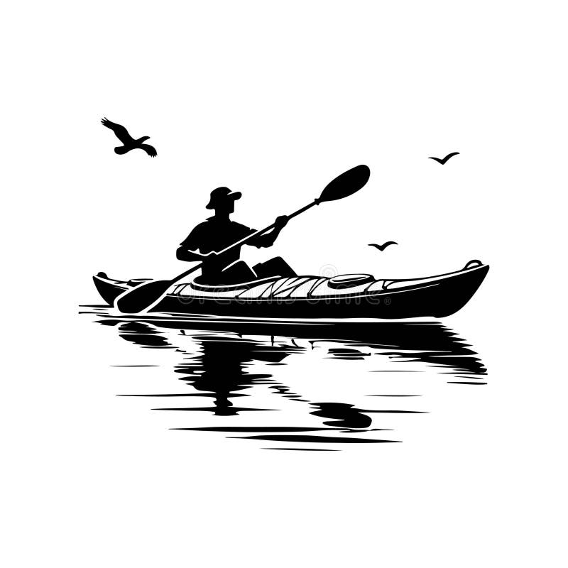 Adventure Kayaking Silhouette Vector Design Artwork Stock Vector ...