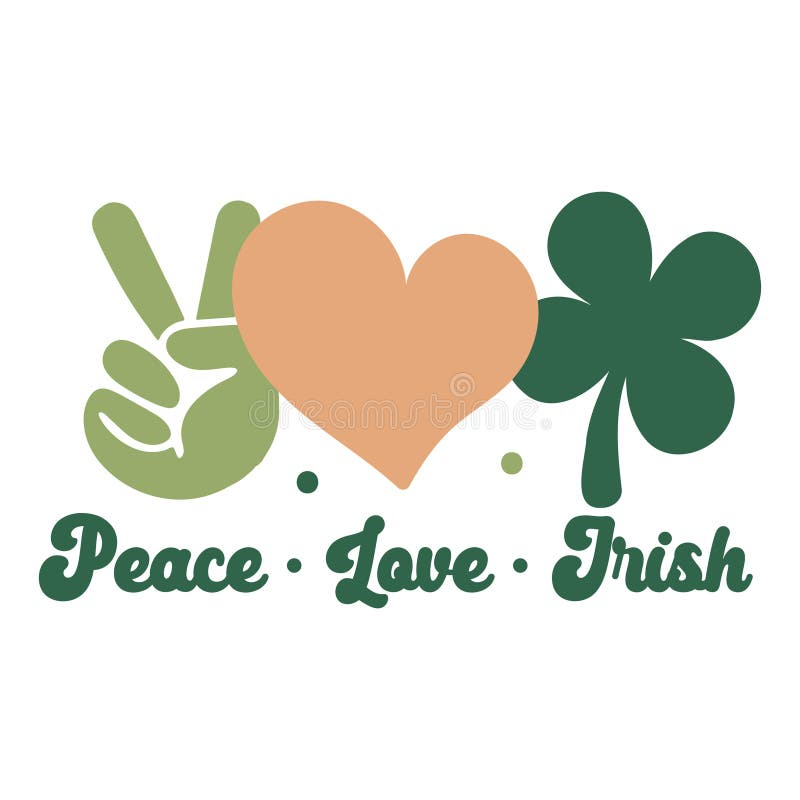 Charming Peach Love Irish St. Patrick S Day Illustration with Peace ...