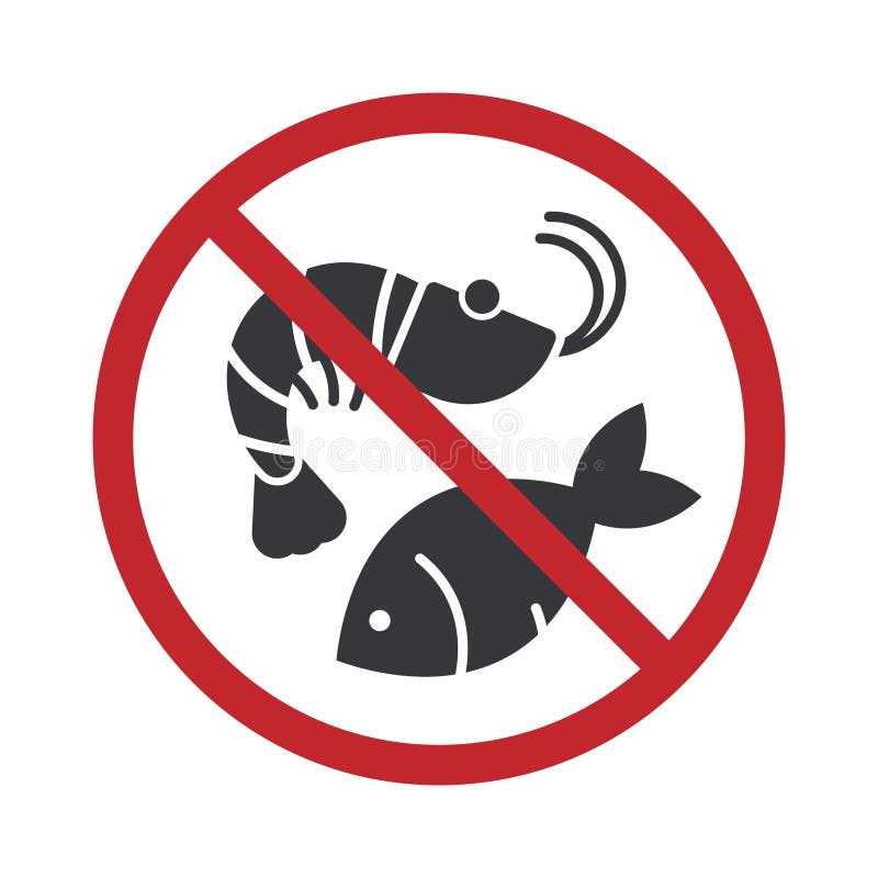 Isolated Prohibition No Seafood Containing Meals Stock Vector ...
