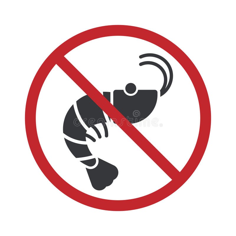 Isolated Prohibition No Seafood Containing Meals Stock Vector ...