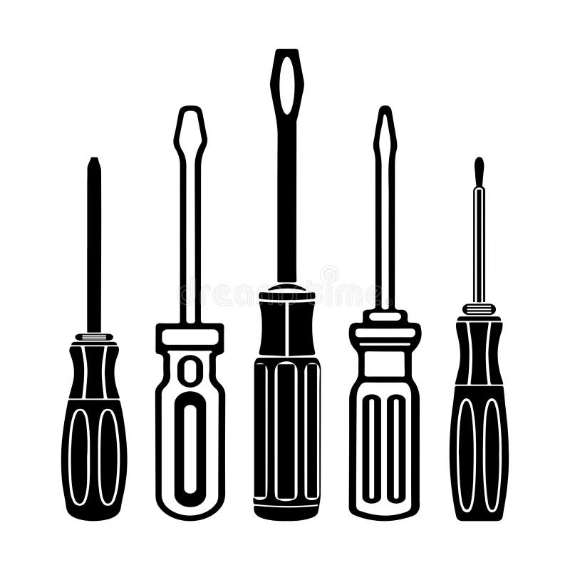 Collection of Screwdrivers. Stock Vector - Illustration of engineering ...