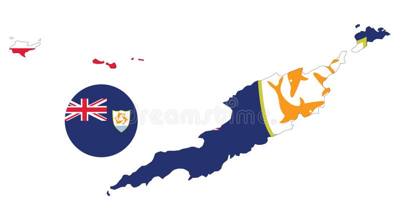 Anguilla Map and Flag stock vector. Illustration of presentation ...