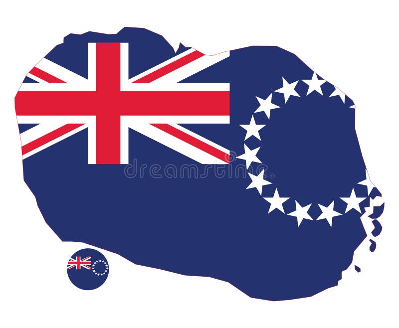 Cook Island Map and Flag stock vector. Illustration of plan - 358178321