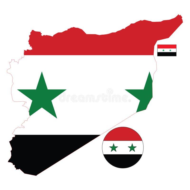 Syria Map and Flag stock vector. Illustration of serbia - 358178373