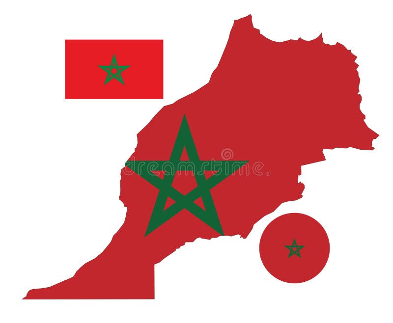 Morocco Map and Flag stock vector. Illustration of sketch - 358178405