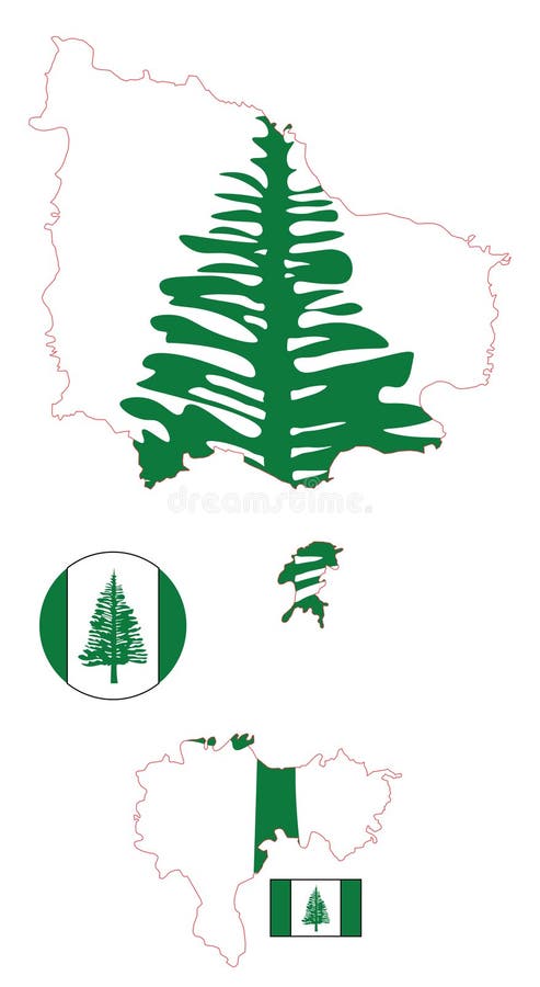 Norfolk Island Map and Flag Stock Vector - Illustration of presentation ...