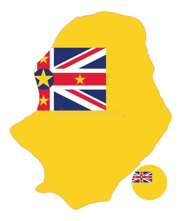 Niue Map and Flag stock vector. Illustration of orange - 358178444