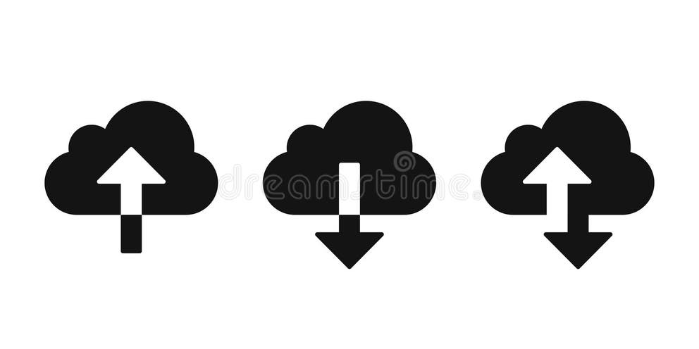 Cloud Download and Upload Icon. Download and Upload Cloud Computing Flat Vector Icon Stock ...