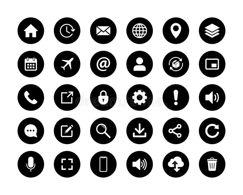 Website Icon Set. Web Icon Set Symbol Vector Stock Vector ...