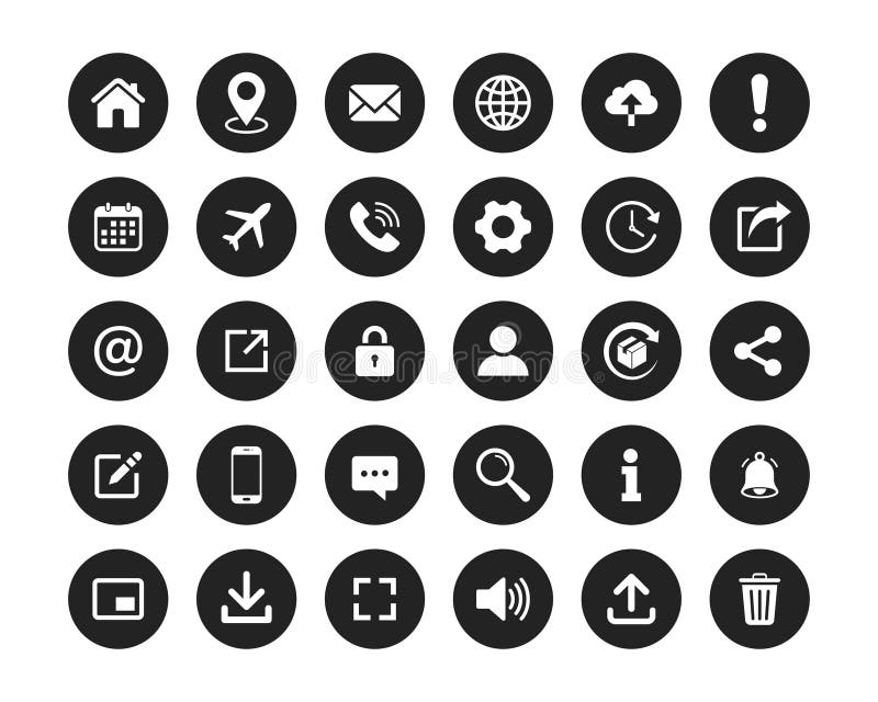Contact Information Icons for Business Card. Web Icon Set Symbol Vector ...