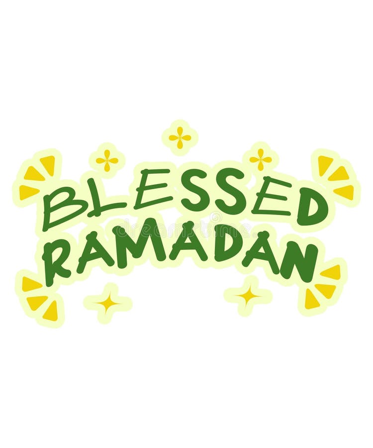 Blessed Ramadan Hand Lettering Stock Illustration - Illustration of ...