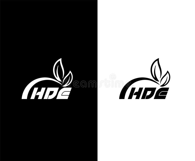 HDE Letter Technology Logo Design on Black Background HDE Creative ...