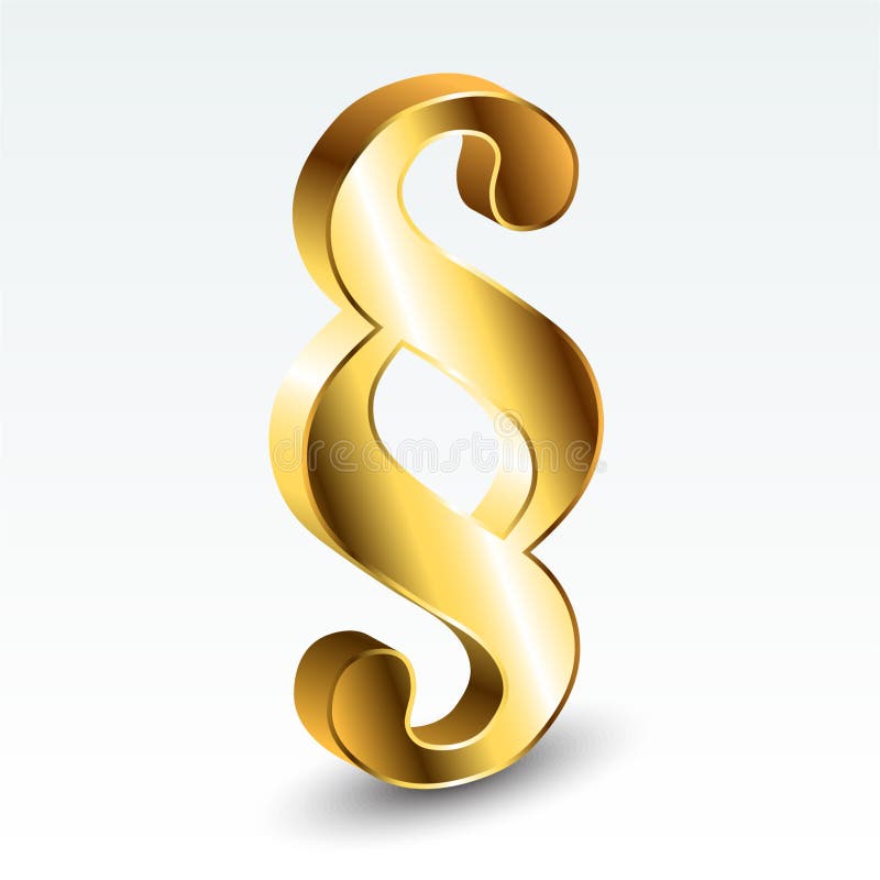 Golden paragraph symbol stock vector. Illustration of patent - 358519757