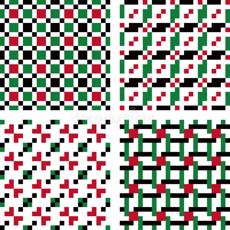 Abstract Pixel Pattern Palestine Flag Color Stock Vector - Illustration ...