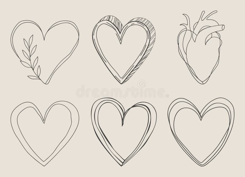 Minimalist Hand Drawn Heart Outline Stock Vector - Illustration of thin ...