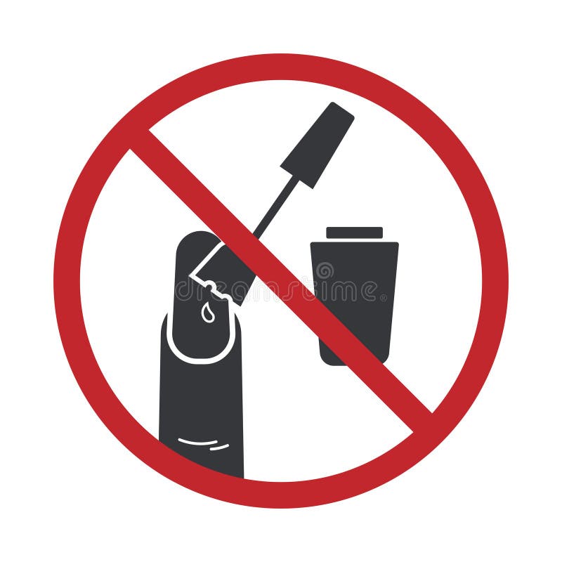Isolated Prohibition Sign Indicating No Nail Polish Allowed ...