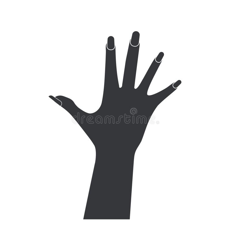 Isolated Pictogram of a Hand with Long Nails, Symbolizing Nail Length ...