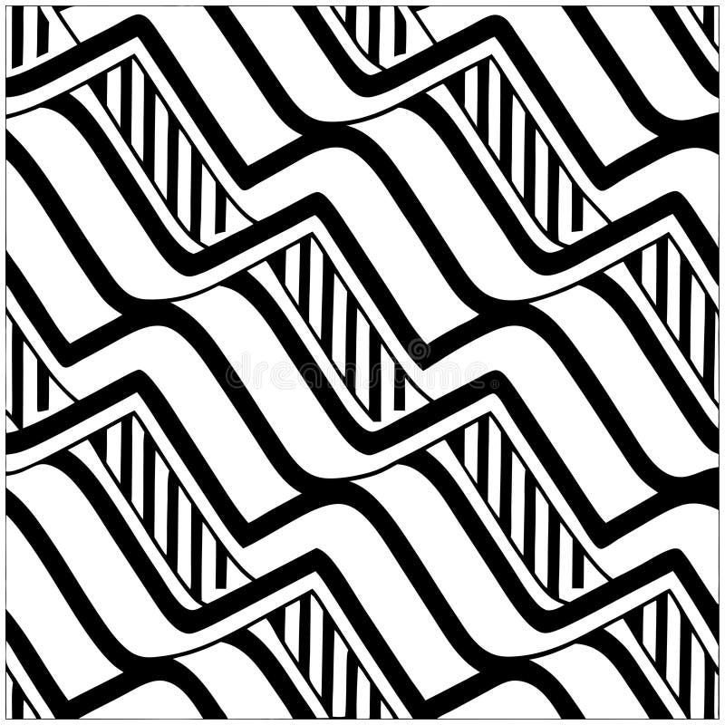 Black and White Zigzag Seamless Pattern Vector Stock Vector ...