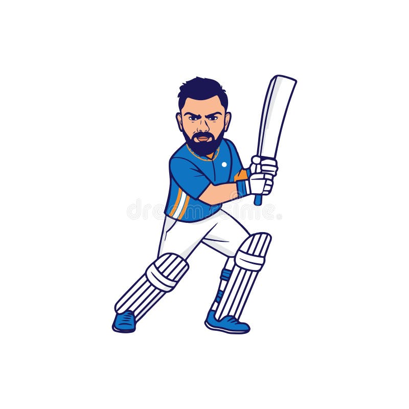 Virat kohli face vector stock illustration. Illustration of line ...