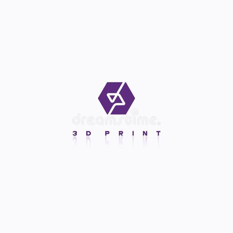 Vector Logo for 3d Printing. Printing in Three Dimensional Stock Vector ...