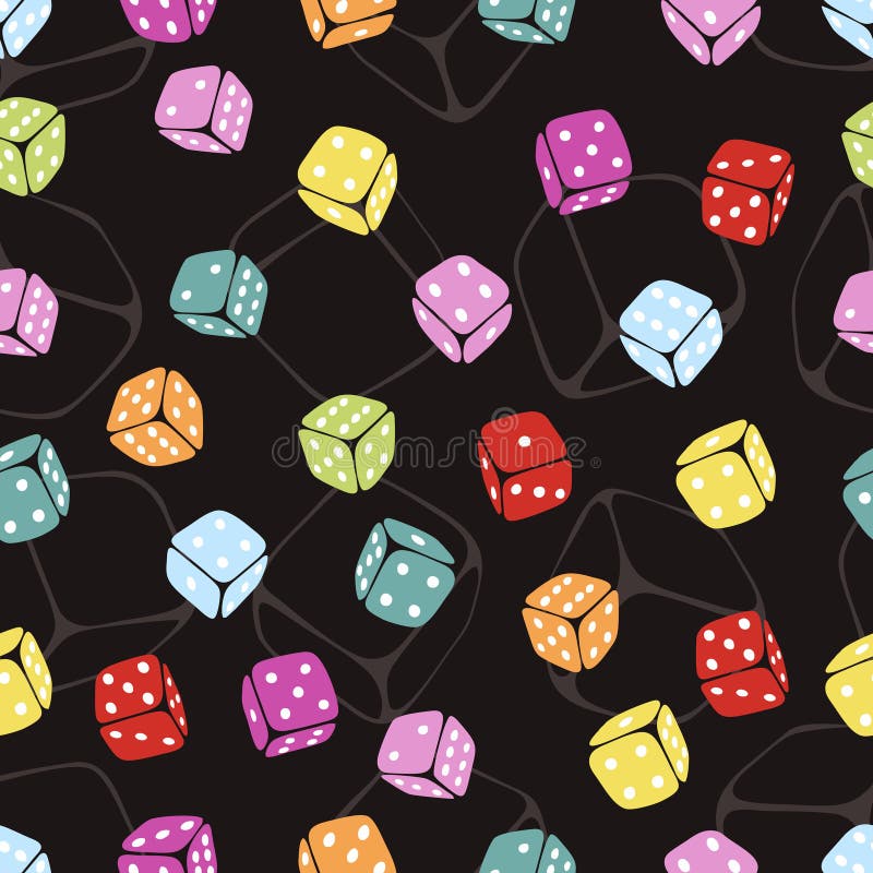 Colorful Rolling Dice Background Pattern Stock Vector - Illustration of ...