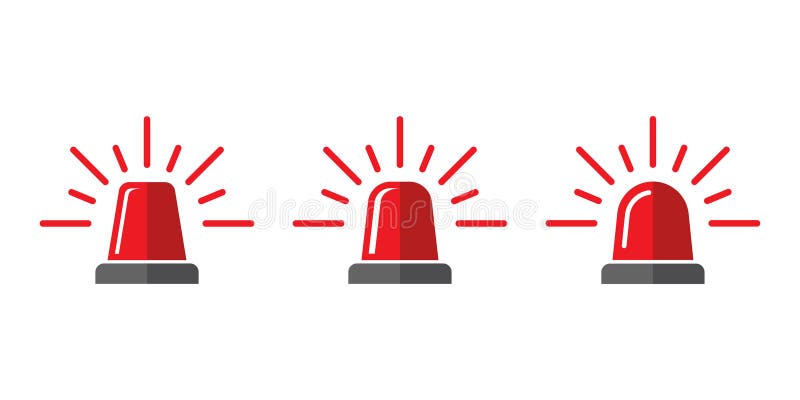 Siren Vector Icon. Police or Ambulance Red Flasher Siren Icon Stock ...