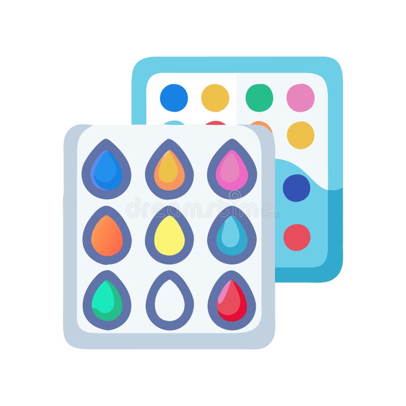 Watercolor Painting Icon Set Handcrafted Artistic Icons Stock Vector ...