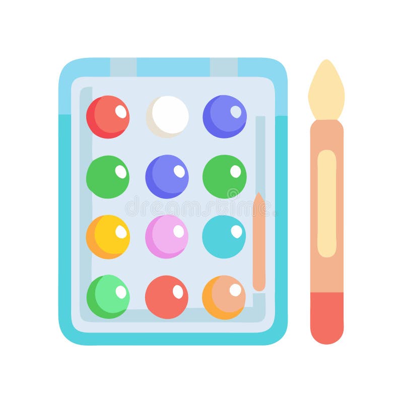 Watercolor Painting Icon Set Handcrafted Artistic Icons Stock ...