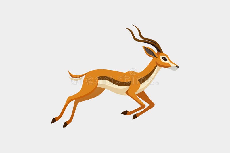 Jumping Impala Vector Art Illustration.. Stock Illustration ...