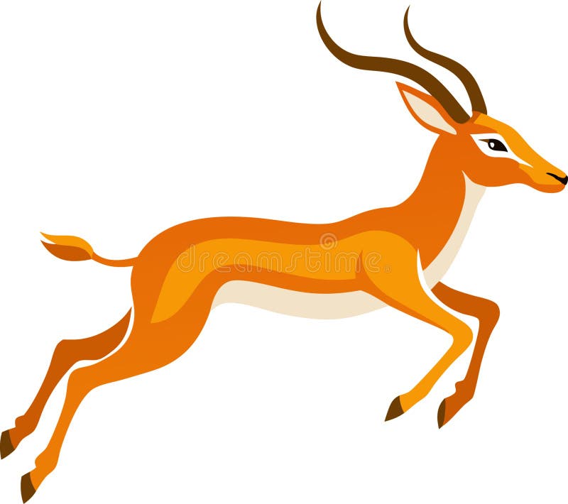 Jumping Impala Vector Art Illustration.. Stock Illustration ...