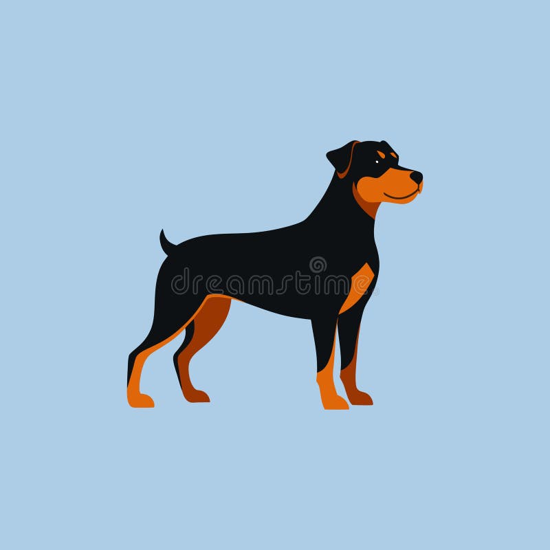 Rottweiler Dog Vector Art Illustration Stock Illustration ...