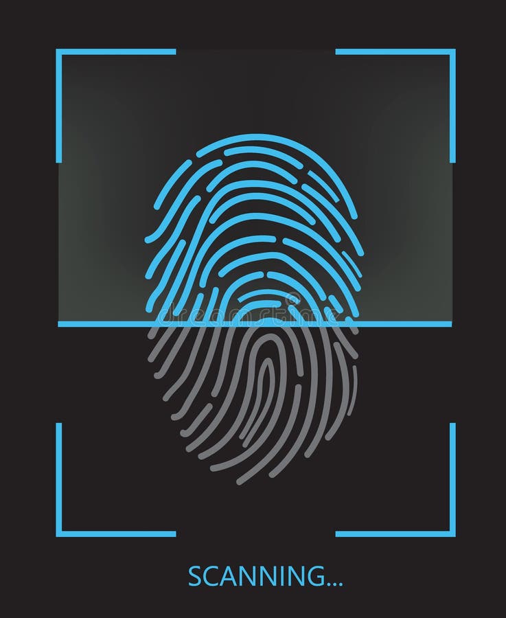 Finger print scan stock vector. Illustration of laser - 358888281