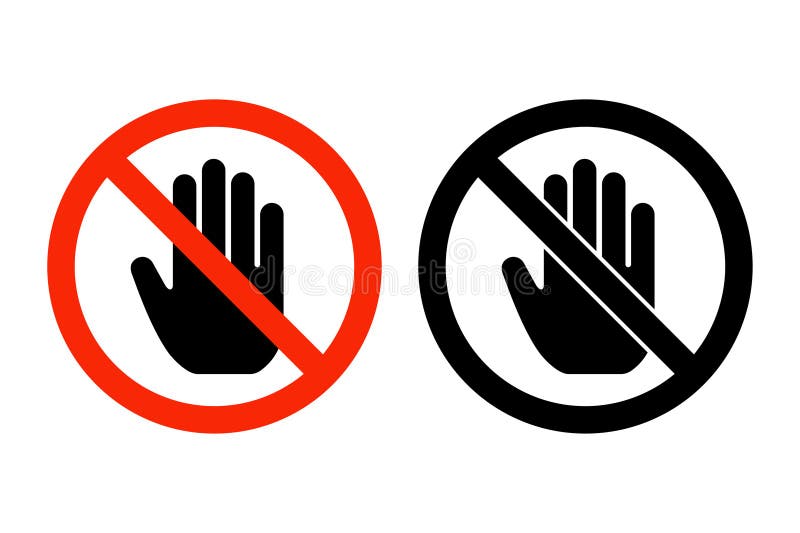 Do Not Touch Sign. Hand Forbidden Sign Stock Vector - Illustration of ...