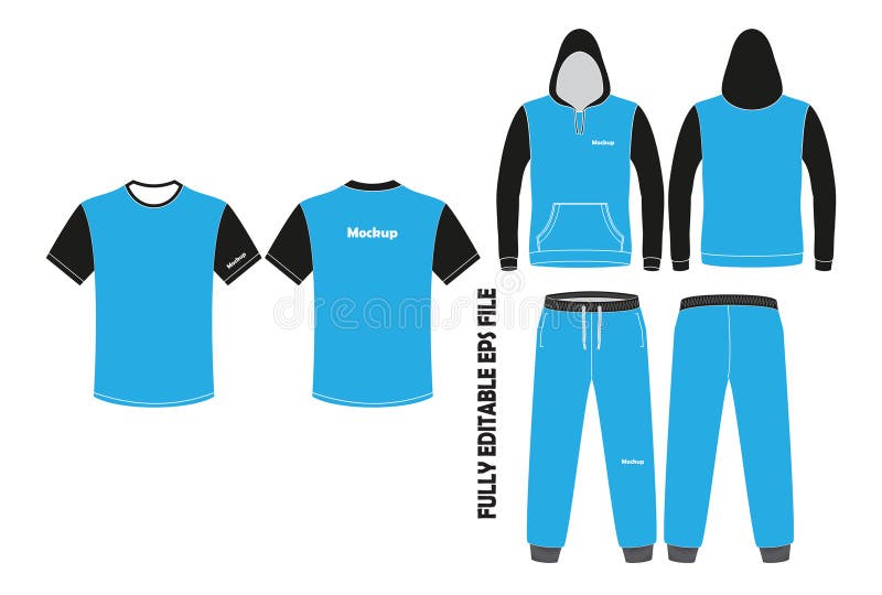 Track Top Track Suit Mock Up Templates Vector Stock Illustration ...