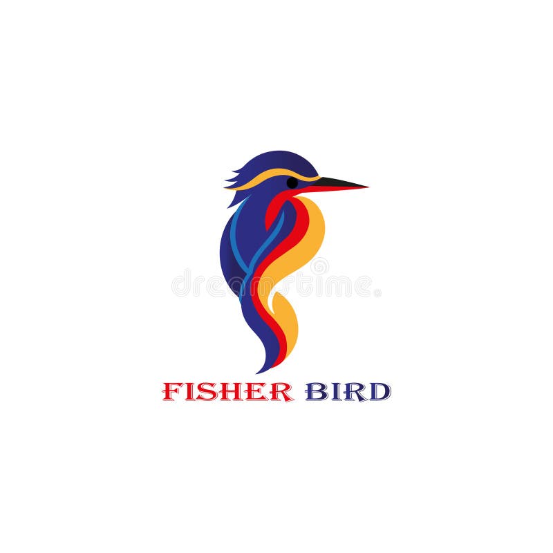 Fisher Bird Logo Icon Vector . Stock Vector - Illustration of poster ...
