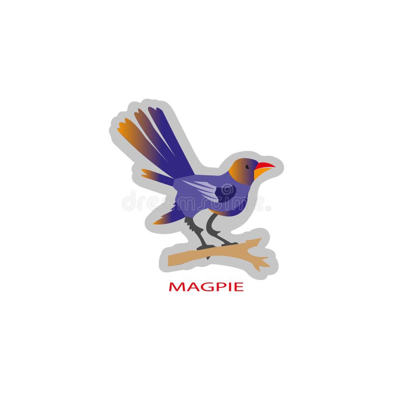 Magpie logo icon vector . stock vector. Illustration of dove - 358959800