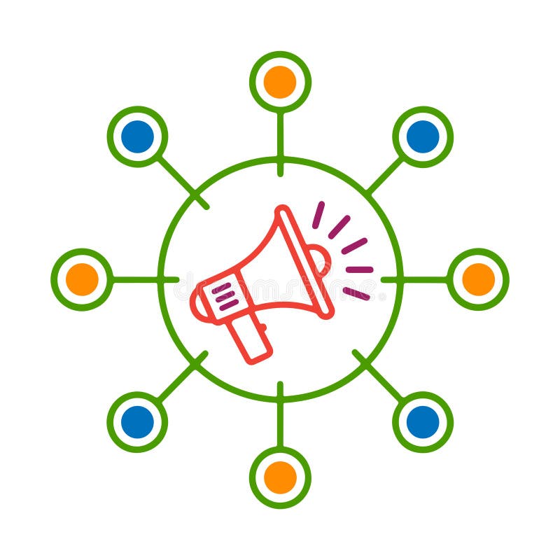 Colored Marketing and Communication Network Icon Design. Stock Vector ...
