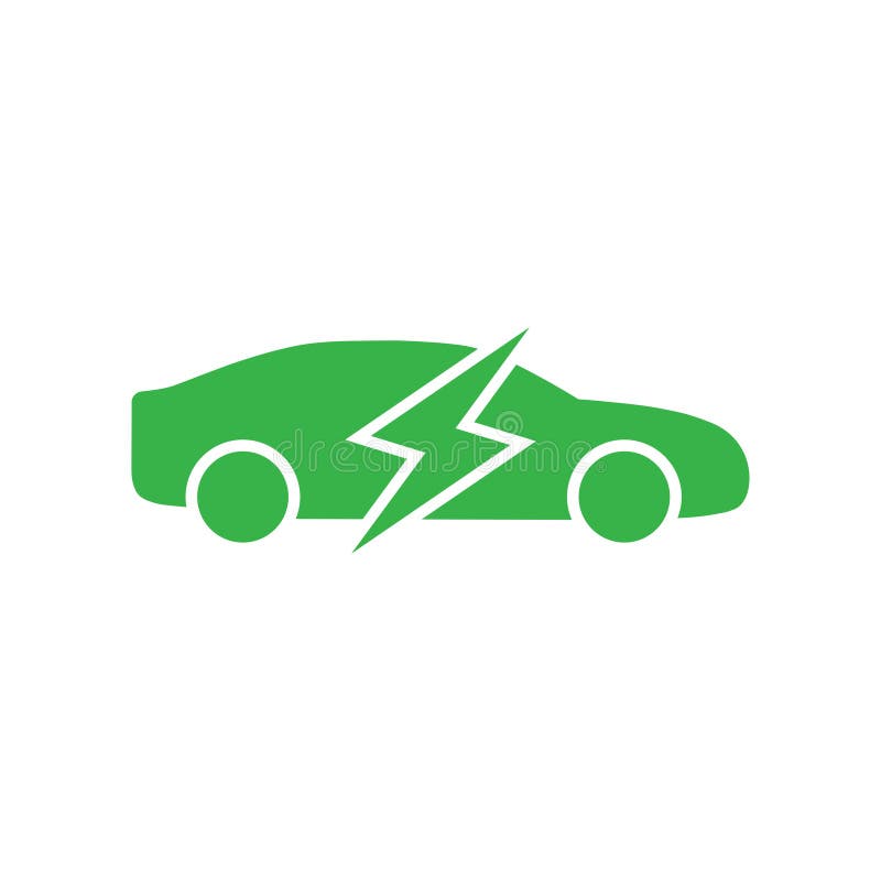 Electric Car Icon Symbol. EV Car, Green Hybrid Vehicles Icon Stock ...