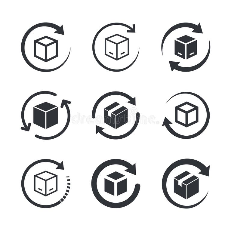 Return Package Icon. Delivery Parcel Sign. Return Parcel Sign. Return ...
