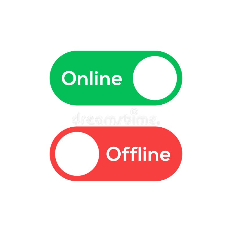 Online Offline Switch Icon Vector. on Off Slider Concept. Online and ...